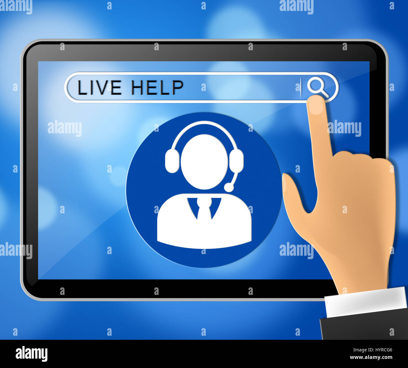 Live Help Tablet Represents Immediate Help 3d Illustration Stock Photo ...