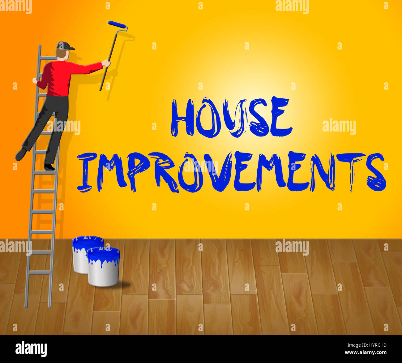 House Improvements Indicating Home Renovation 3d Illustration Stock ...