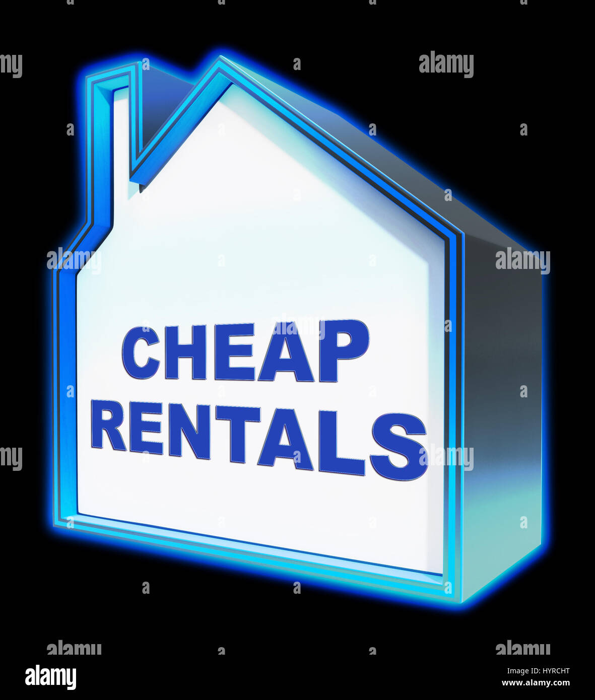 Cheap Rentals House Meaning Low Cost 3d Rendering Stock Photo - Alamy