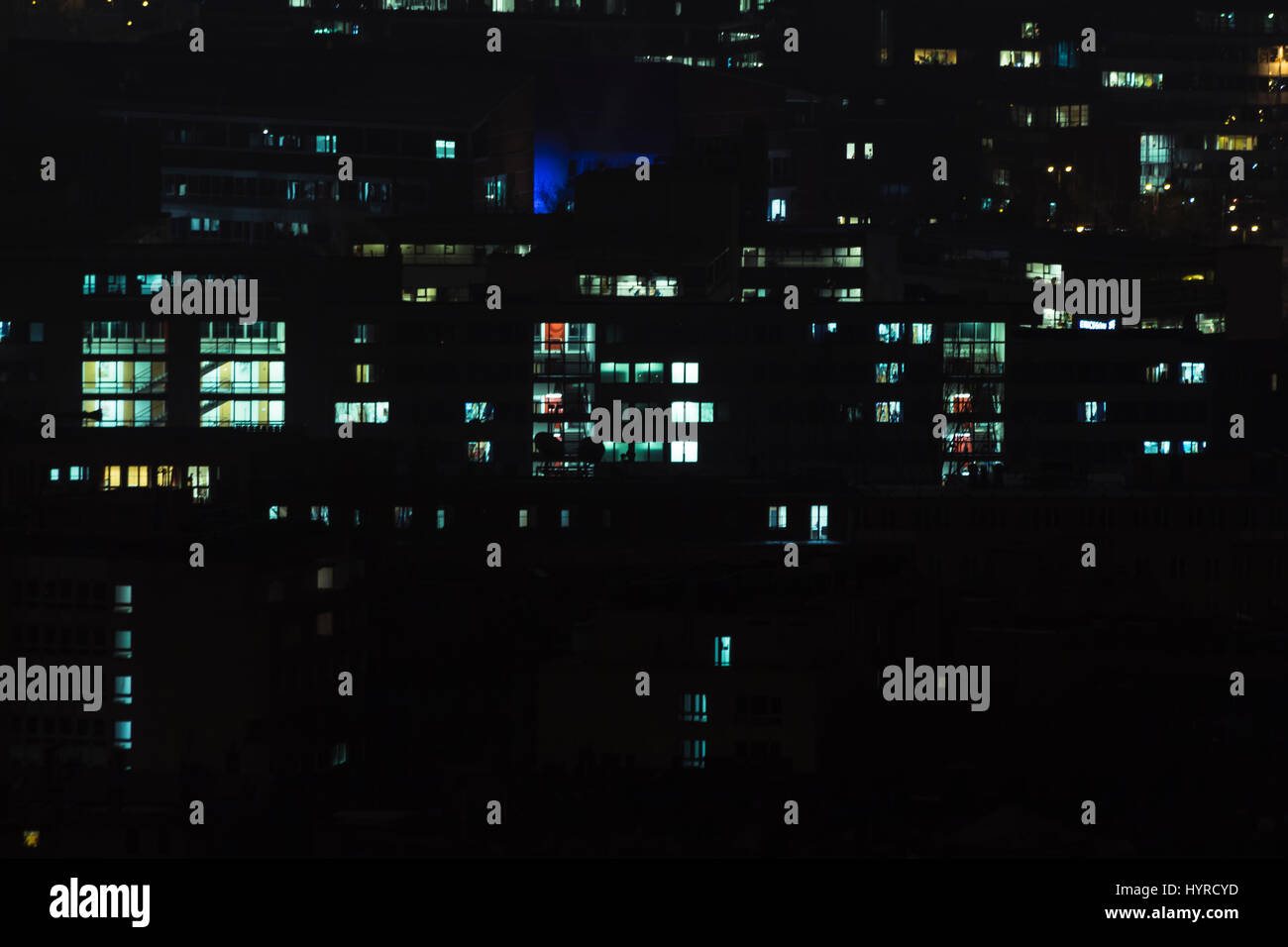 City flats at night Stock Photo - Alamy