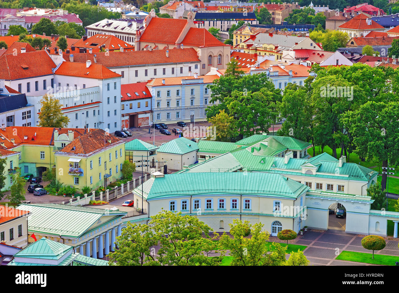Aerial view on Presidential Palace in Vilnius, Lithuania Stock Photo ...