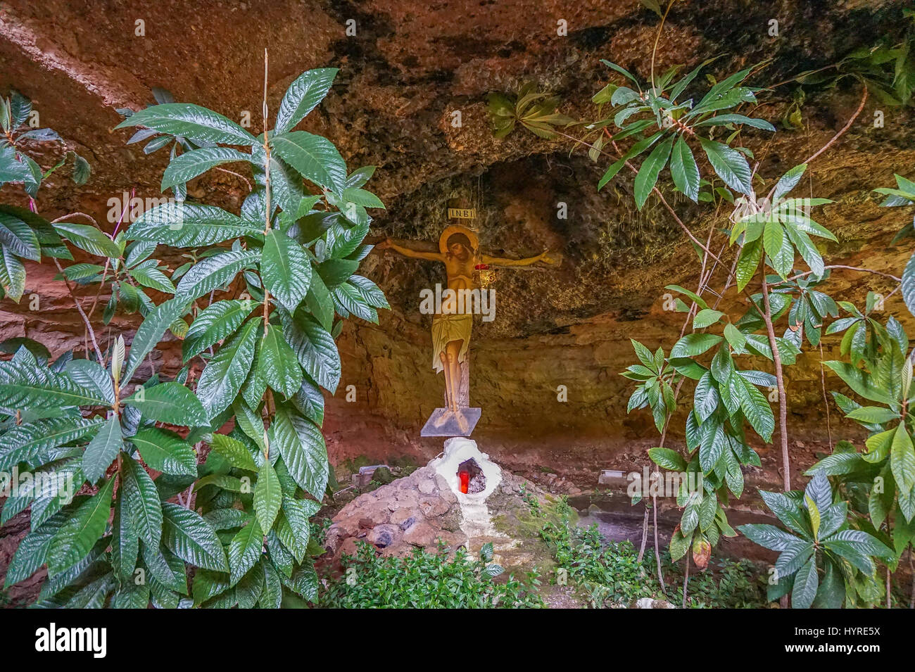 Interior of the Holy Monastery of Mega Spileo located near Kalavryta ...