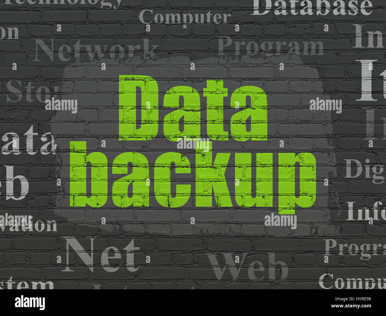 Information concept: Data Backup on wall background Stock Photo - Alamy