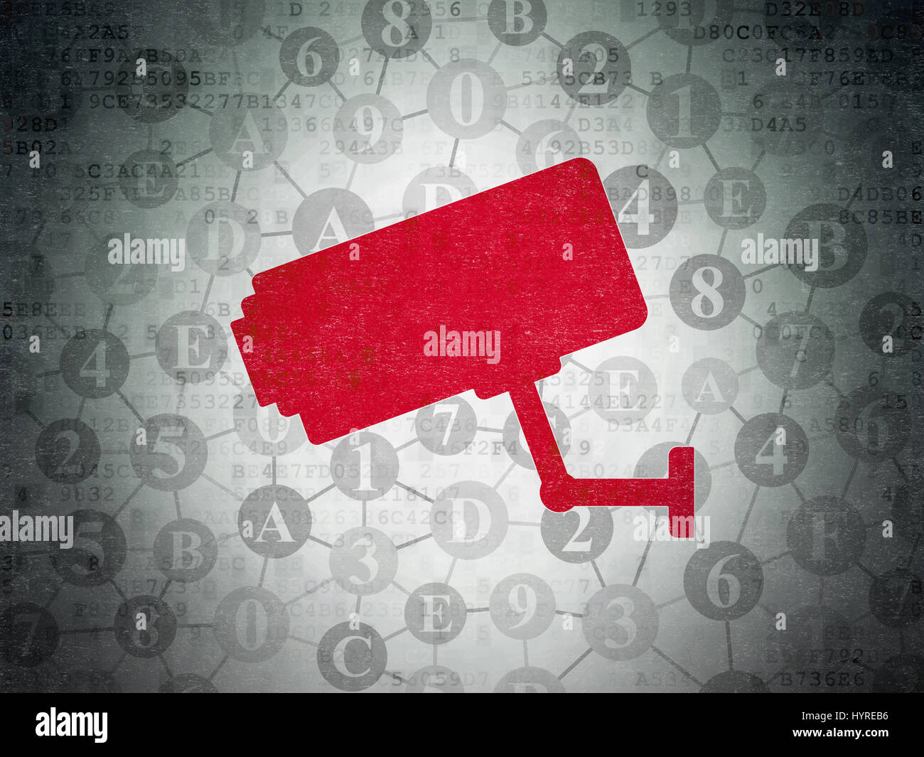 Protection concept: Cctv Camera on Digital Data Paper background Stock ...