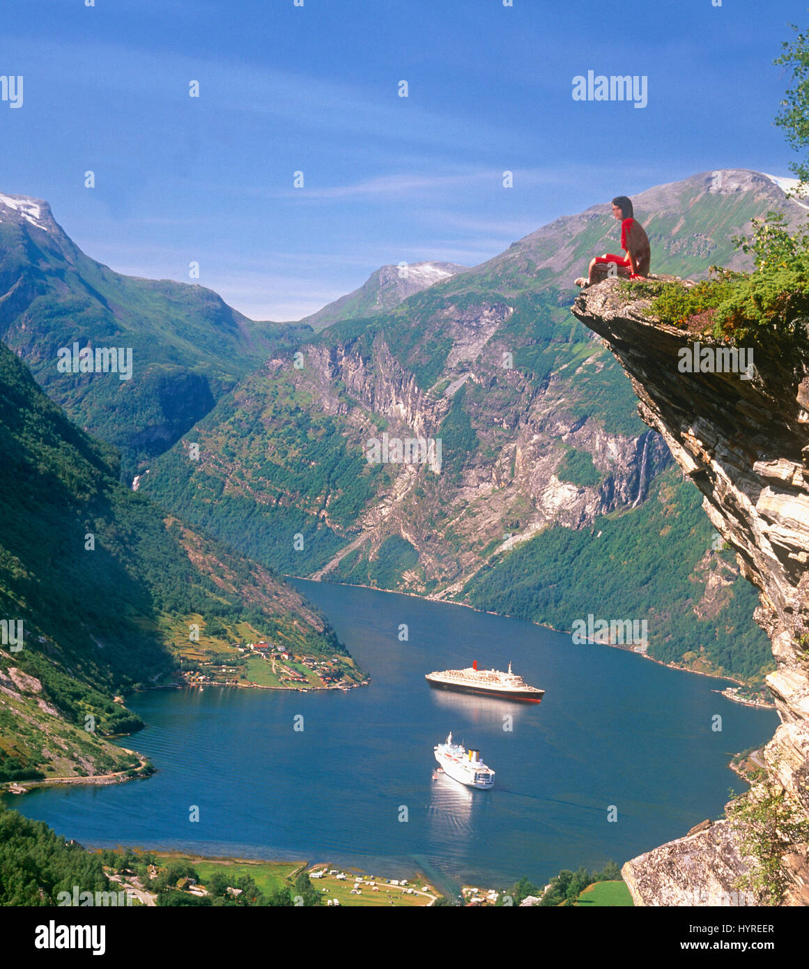 Cruise ships in Geirangerfjord, More og Romsdal, Norway Stock Photo - Alamy