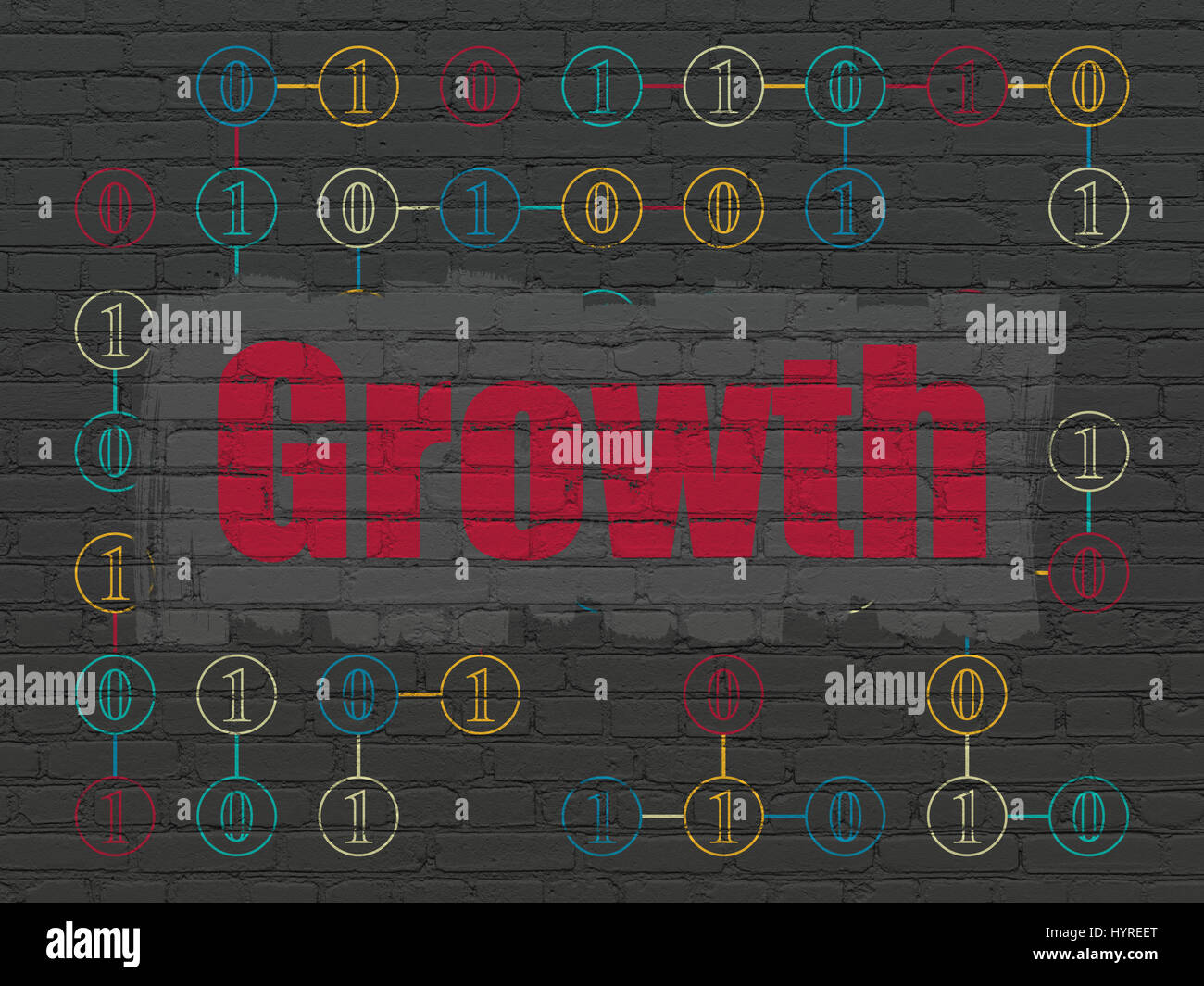 Business concept: Growth on wall background Stock Photo - Alamy