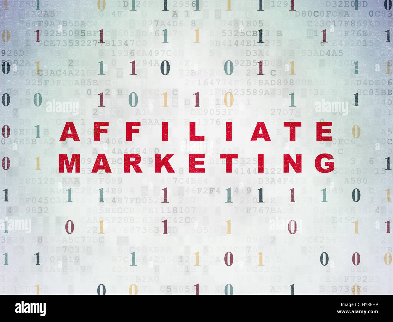 Business concept: Affiliate Marketing on Digital Data Paper background ...