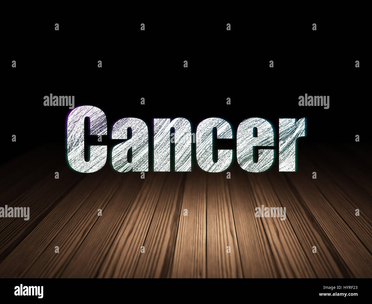 Healthcare concept: Cancer in grunge dark room Stock Photo - Alamy