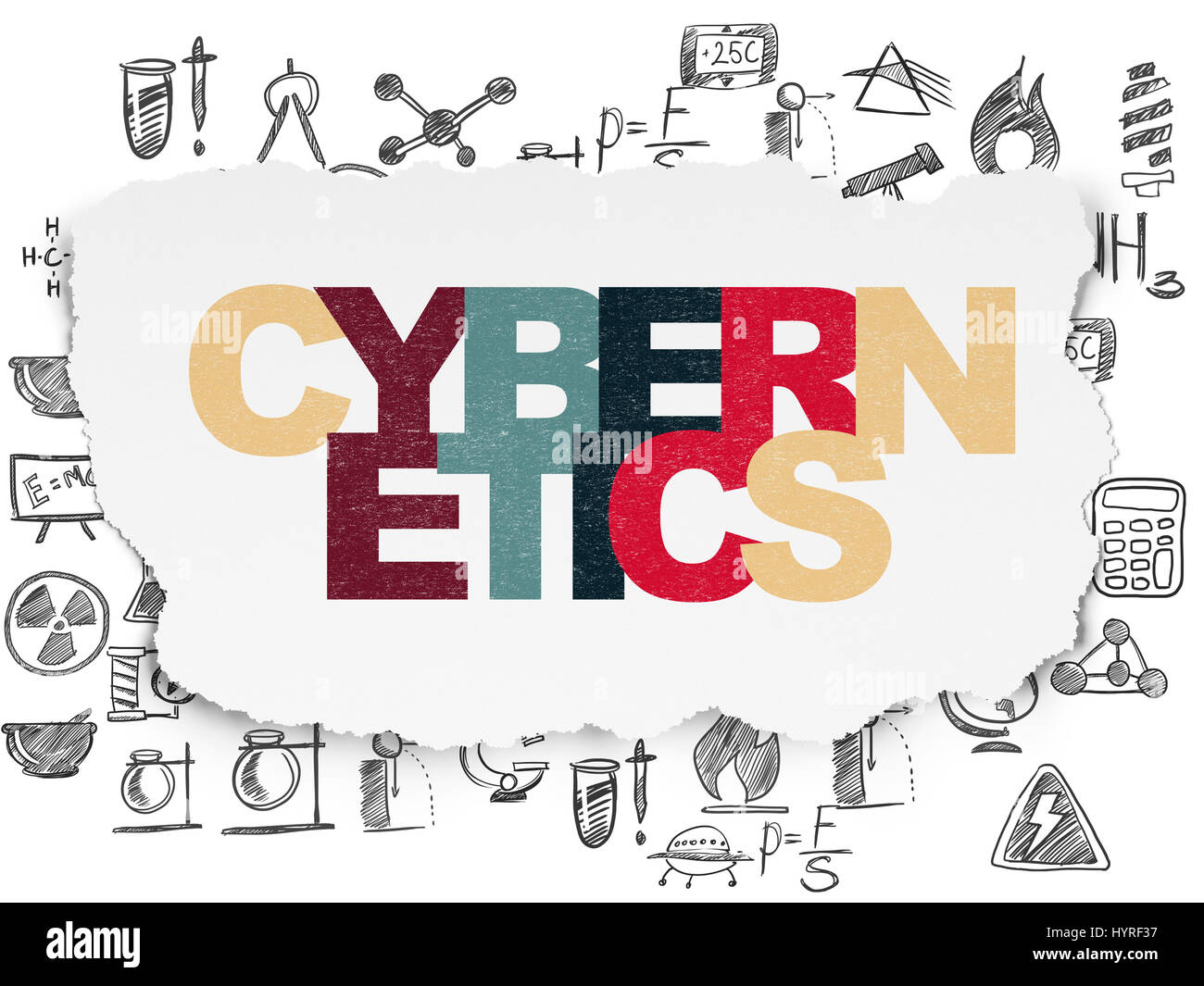Science concept: Cybernetics on Torn Paper background Stock Photo - Alamy