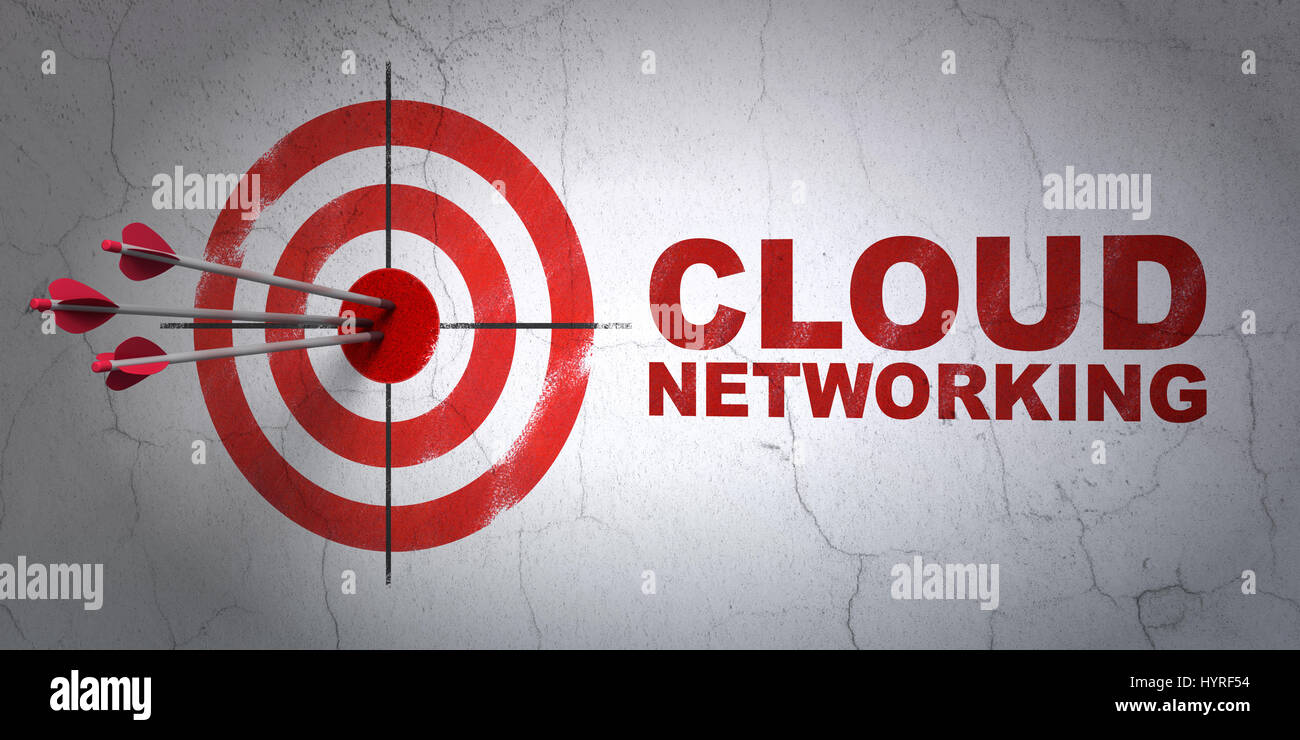 Cloud computing concept: target and Cloud Networking on wall background ... Cloud computing concept: target and Cloud Networking on wall background ...