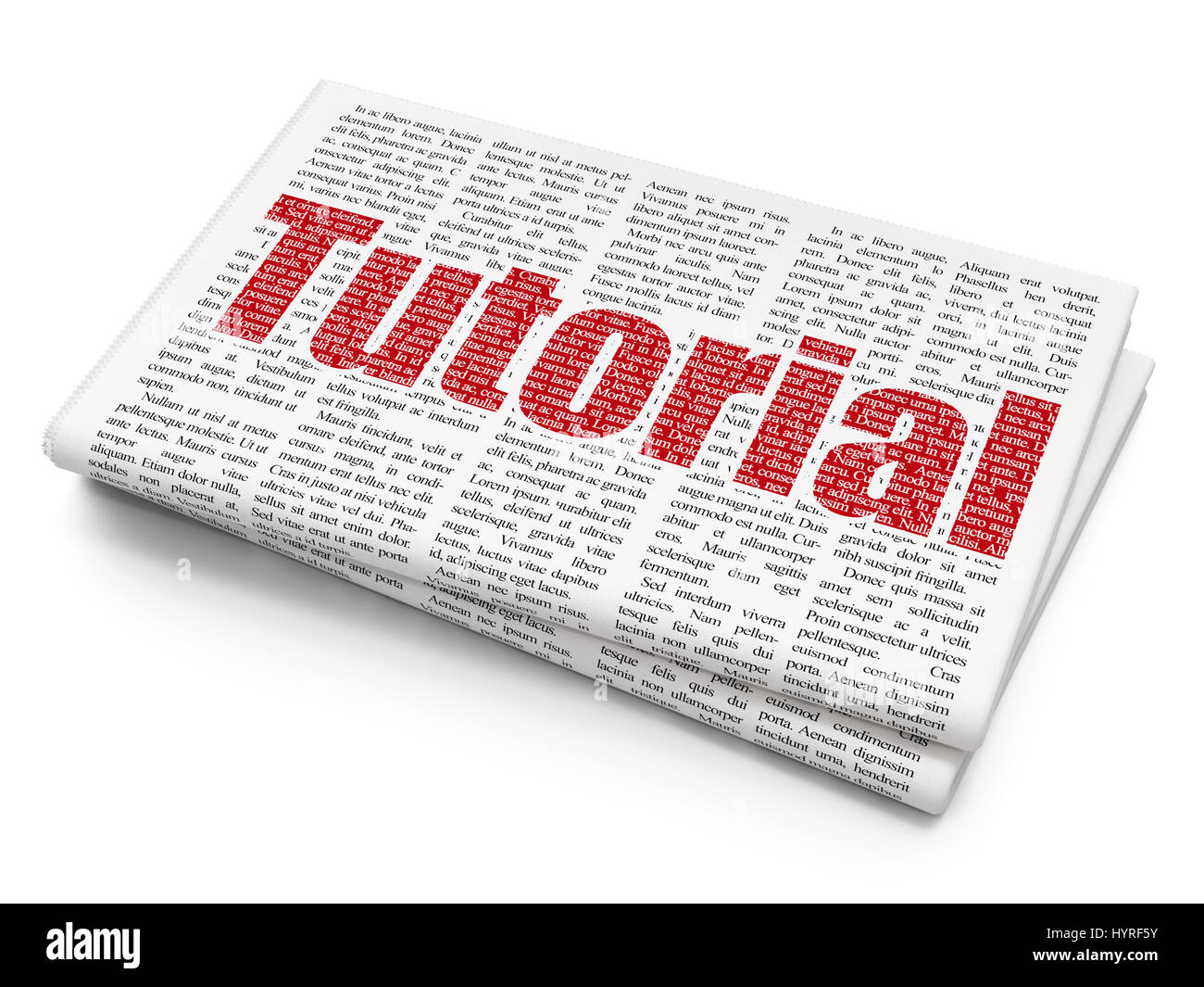 Learning concept: Tutorial on Newspaper background Stock Photo - Alamy