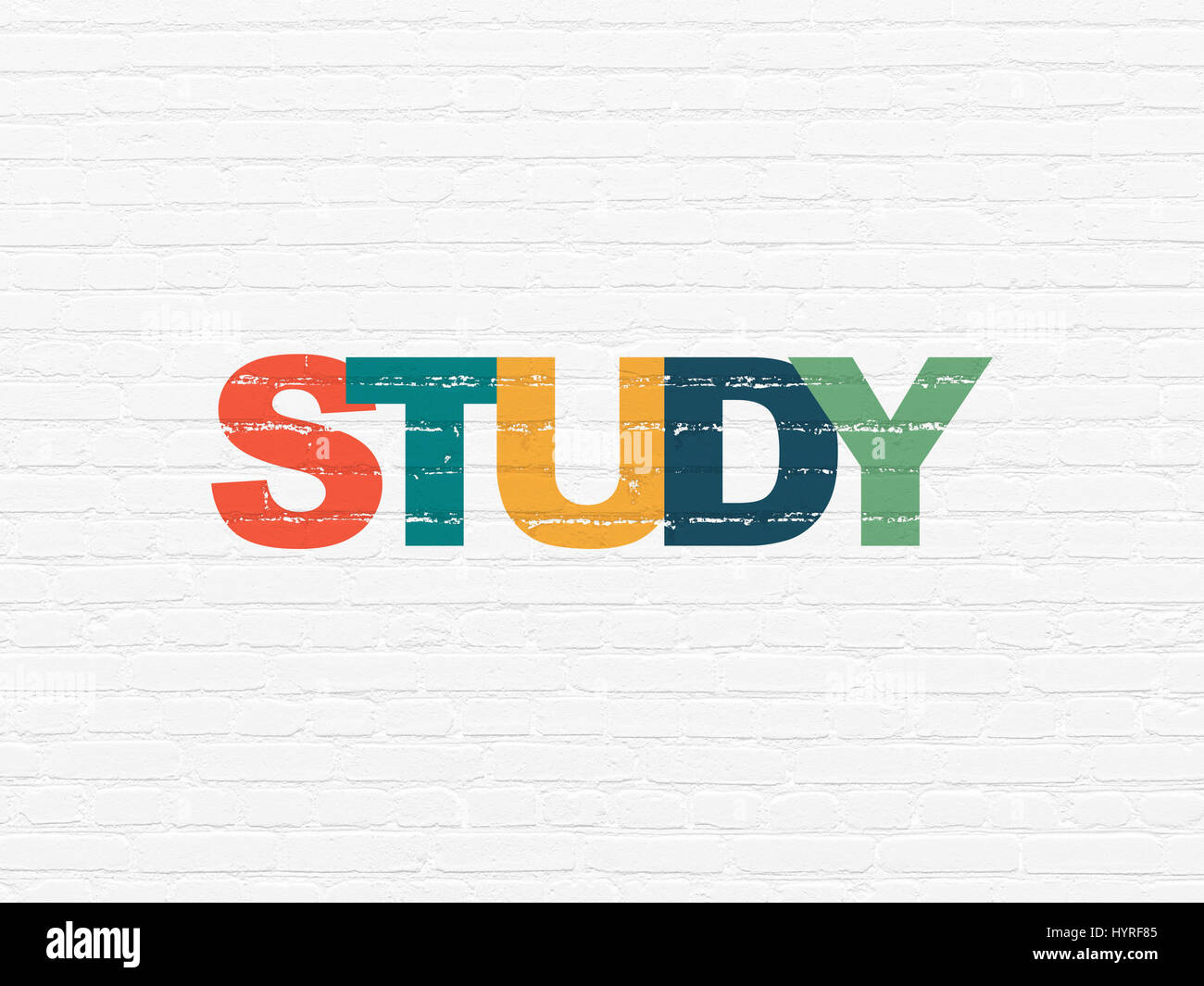 Studying concept: Study on wall background Stock Photo - Alamy