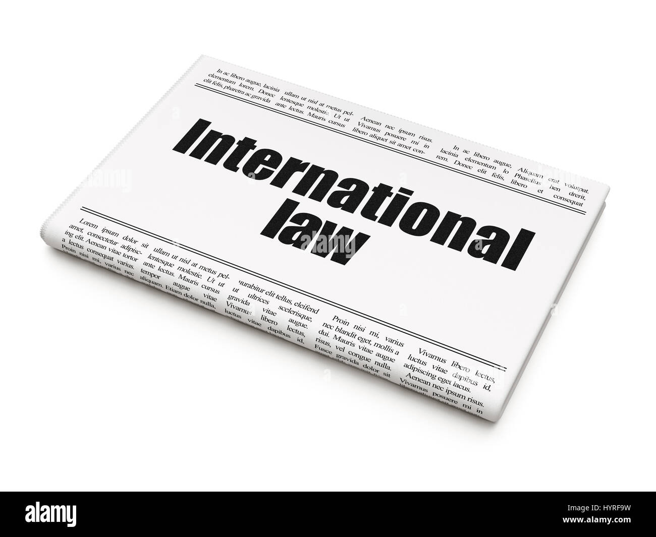 Political concept: newspaper headline International Law Stock Photo - Alamy