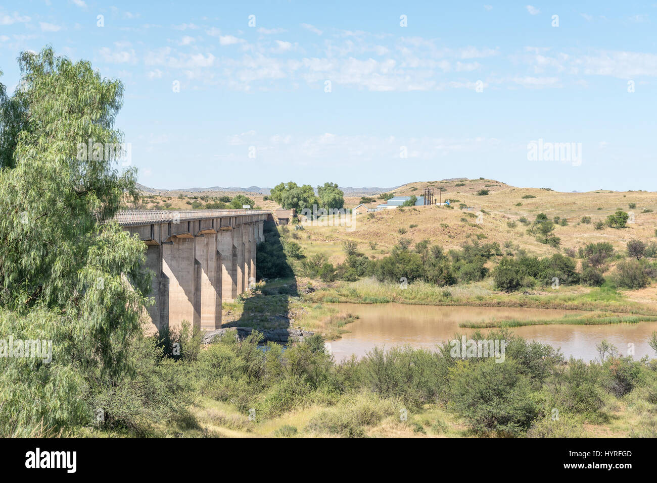 The bridge over the Gariep River (Orange River) between Philippolis and ...