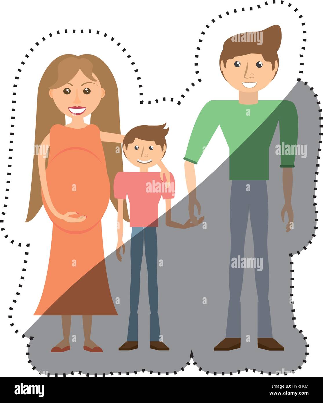family people together with shadow vector illustration eps 10 Stock ...