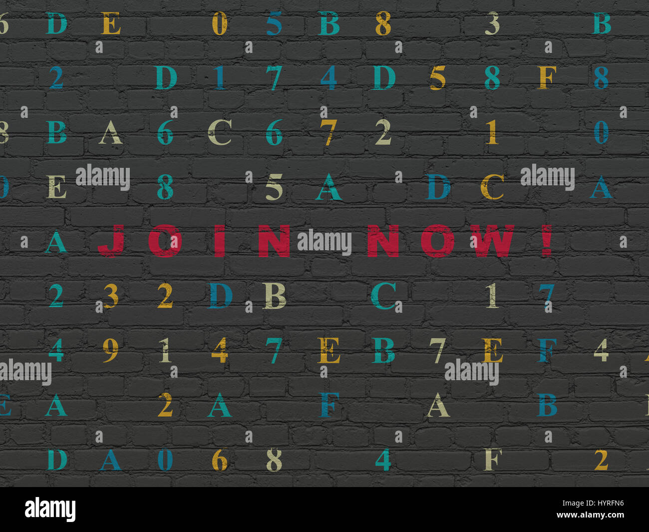 Social network concept: Join now! on wall background Stock Photo - Alamy