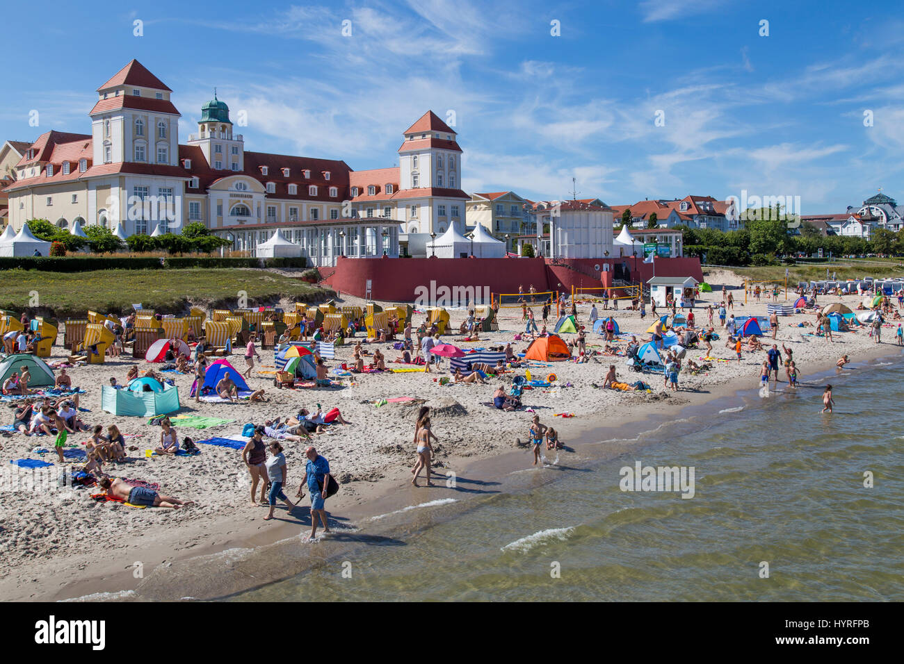 Binz beach with spa house binz hi-res stock photography and images - Alamy