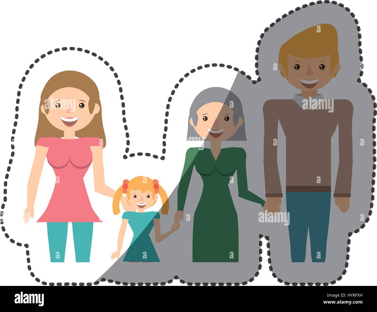 people family members lovely vector illustration eps 10 Stock Vector ...