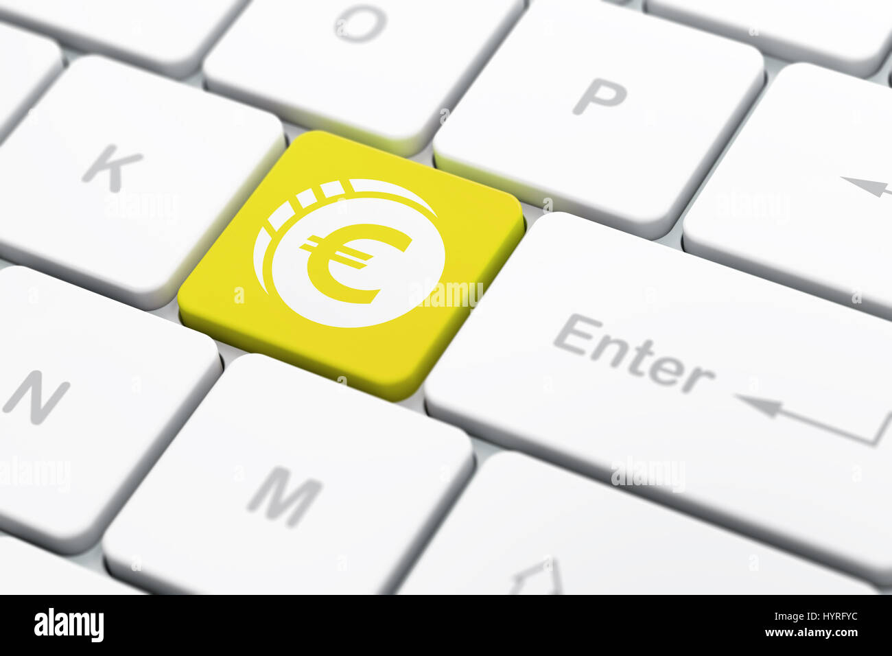 Money concept: Euro Coin on computer keyboard background Stock Photo ...