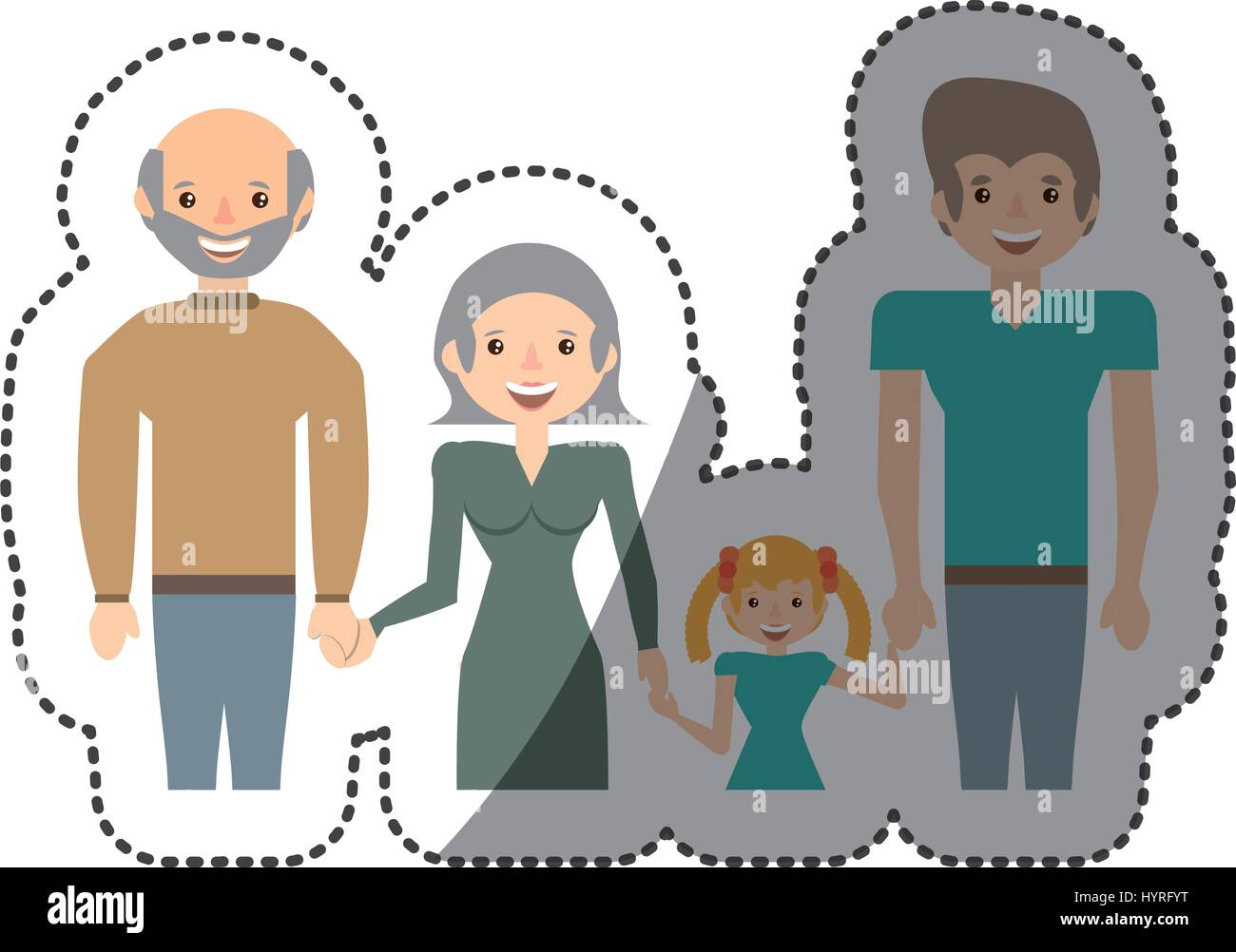 people family members lovely vector illustration eps 10 Stock Vector ...