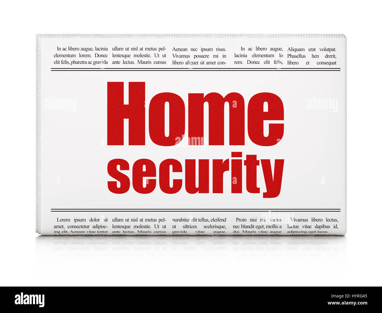 Safety concept: newspaper headline Home Security Stock Photo - Alamy