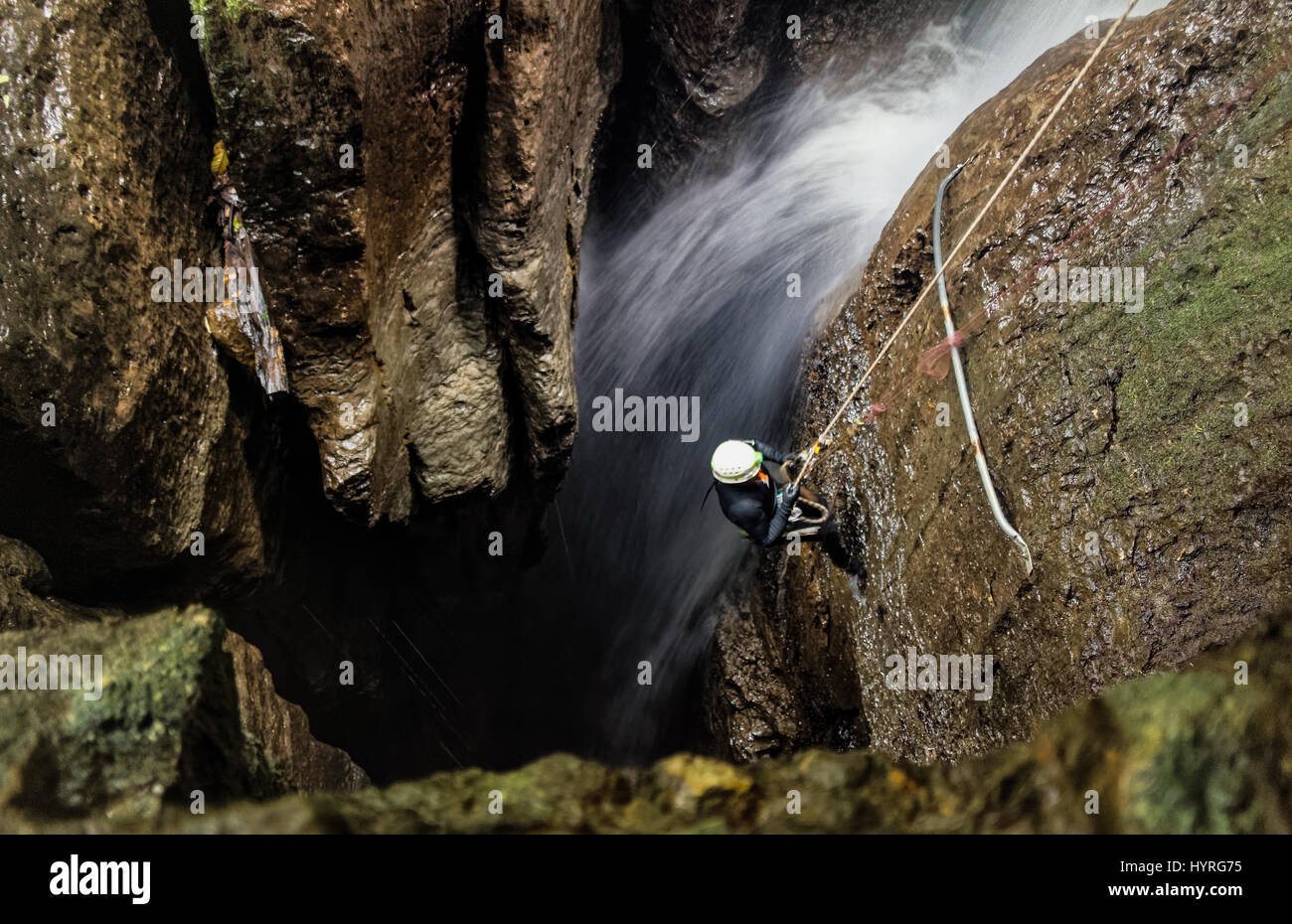 Deep Waterfall Entrance Shaft At Mayei Cave In Ecuadorian Amazonia ...
