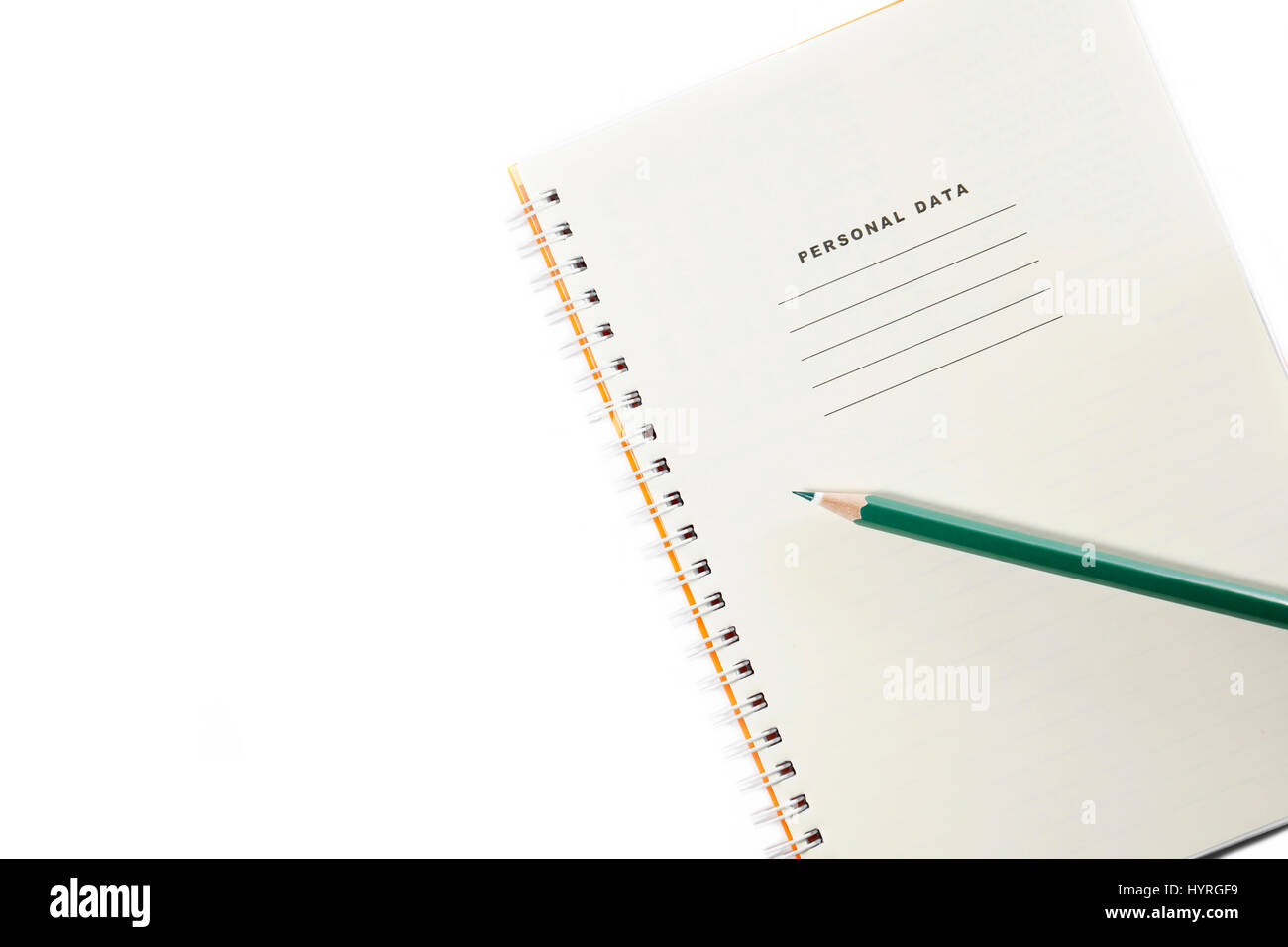 Pencil, notebook isolated on white background Stock Photo - Alamy