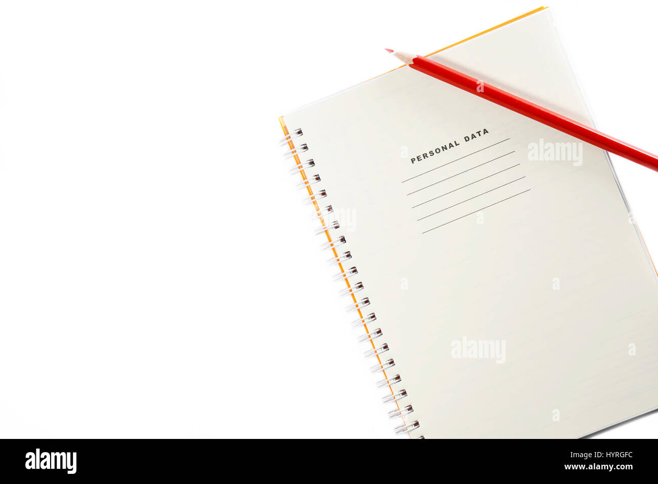 Pencil, notebook isolated on white background Stock Photo - Alamy