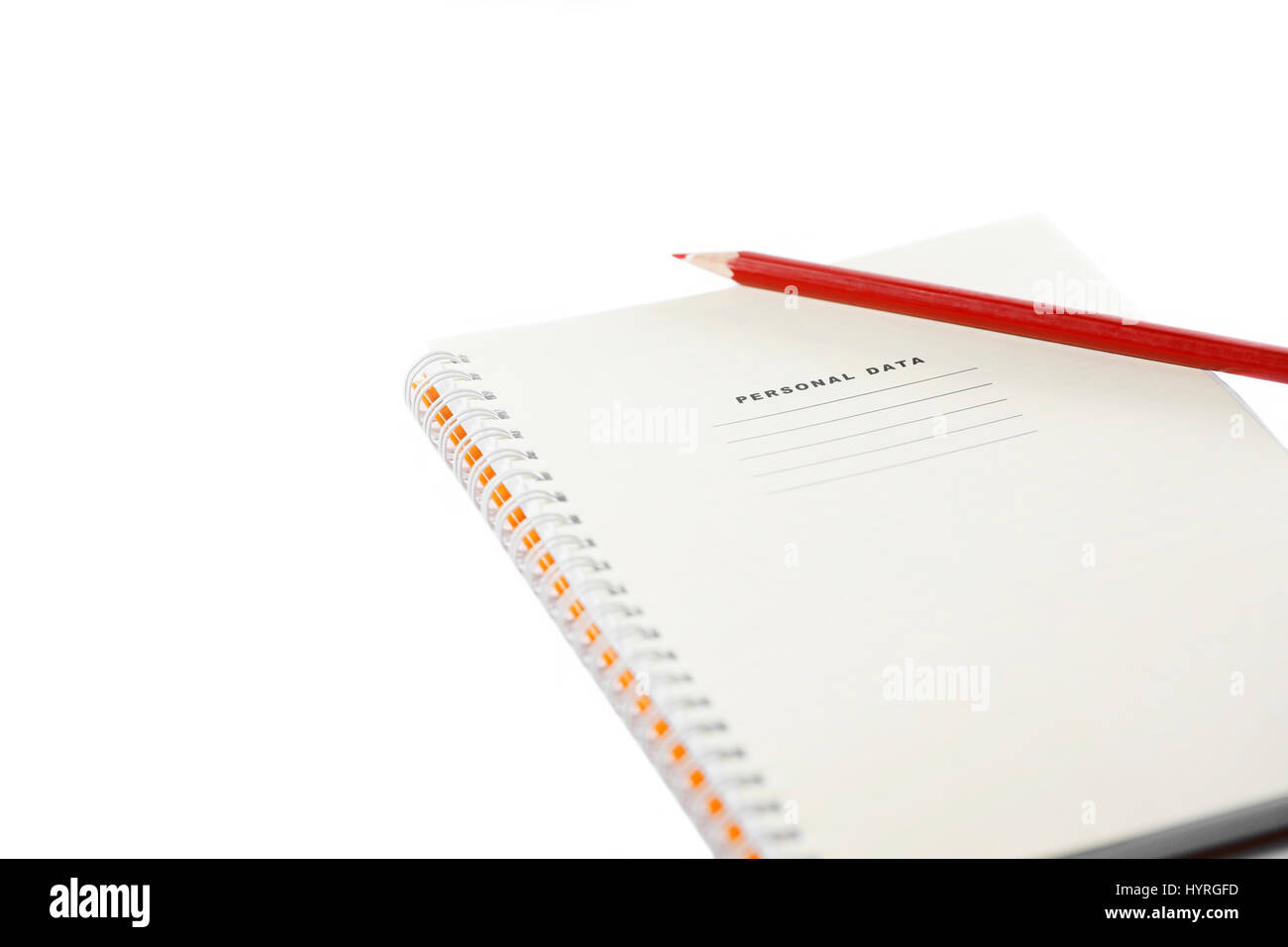 Pencil, notebook isolated on white background Stock Photo - Alamy
