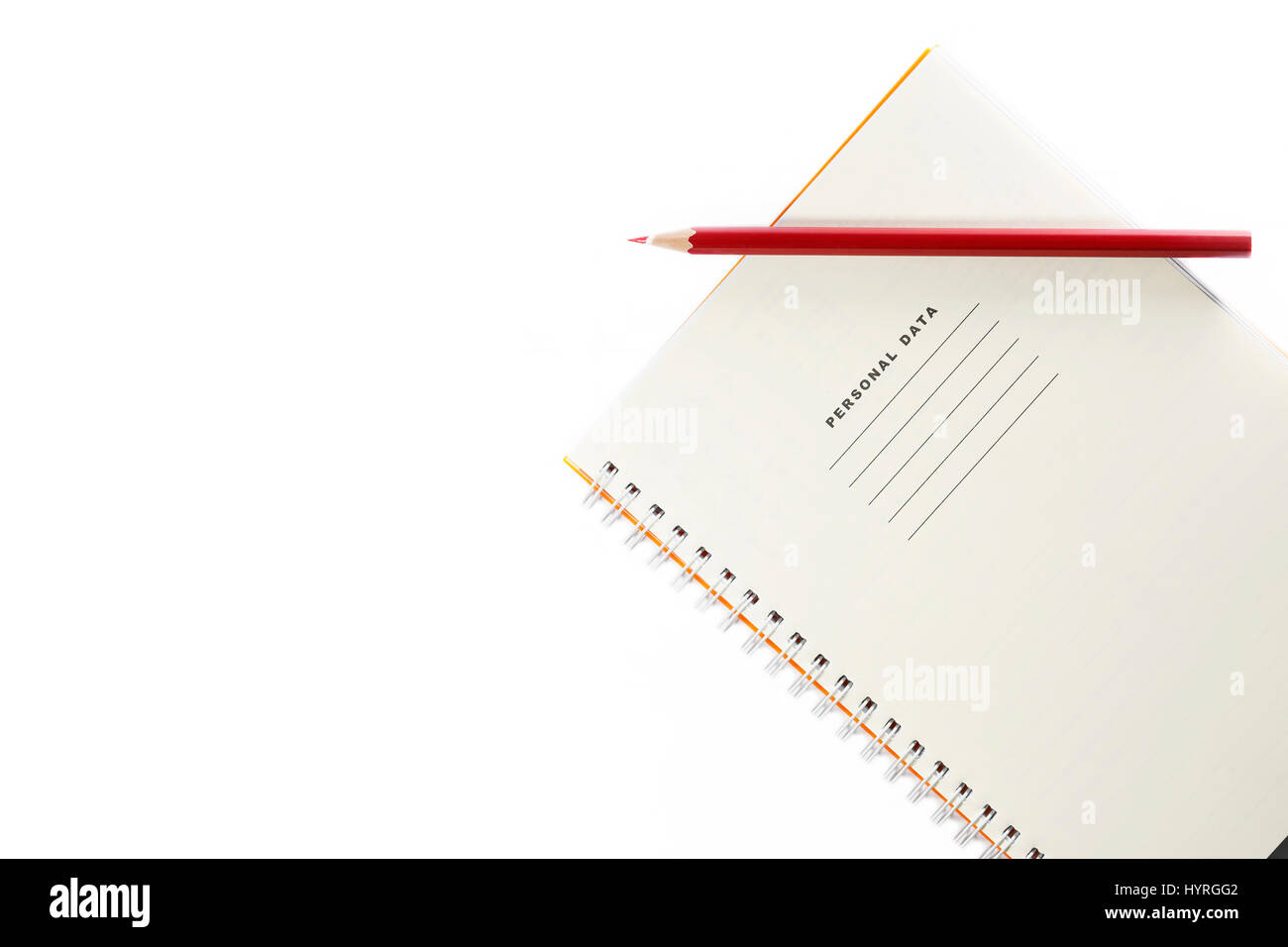 Pencil, notebook isolated on white background Stock Photo - Alamy