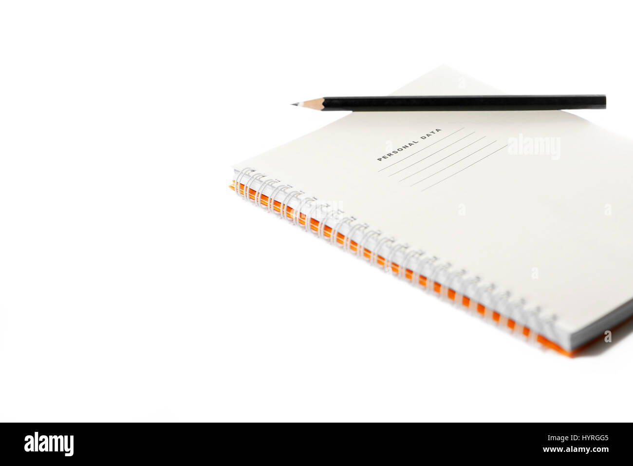 Pencil, notebook isolated on white background Stock Photo - Alamy