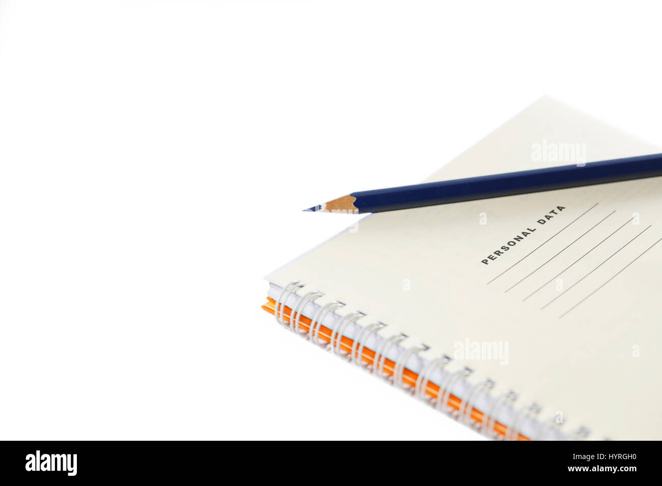 Pencil, notebook isolated on white background Stock Photo - Alamy