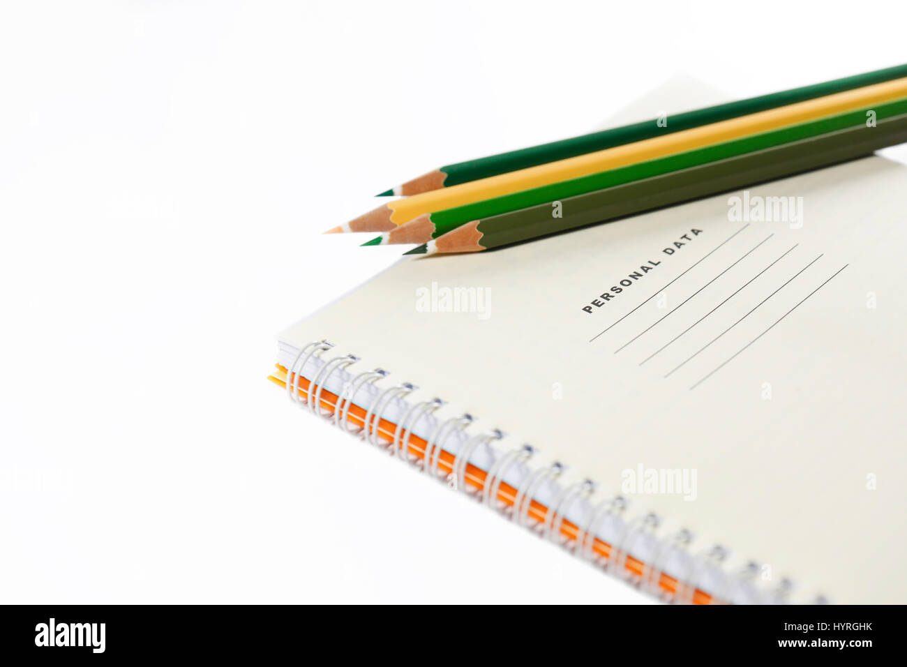 Pencil, notebook isolated on white background Stock Photo - Alamy