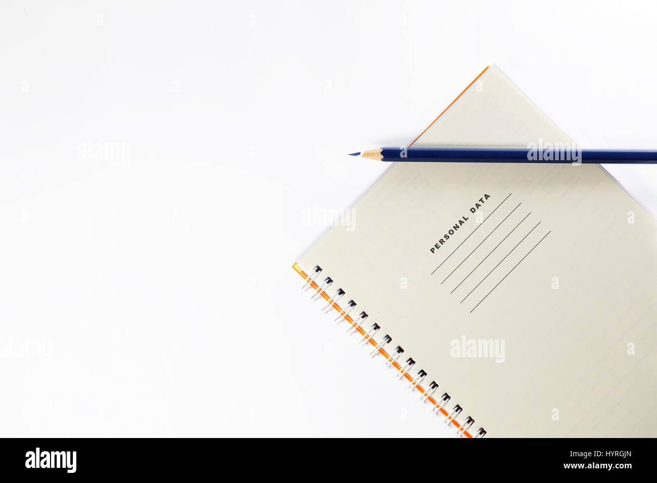Pencil, notebook isolated on white background Stock Photo - Alamy