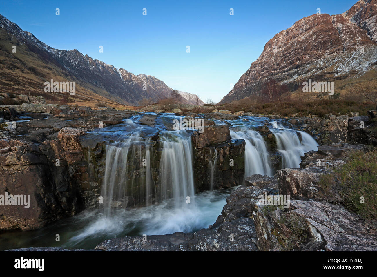 View of Lower Falls on the River Coe in Glencoe Scotland Stock Photo ...