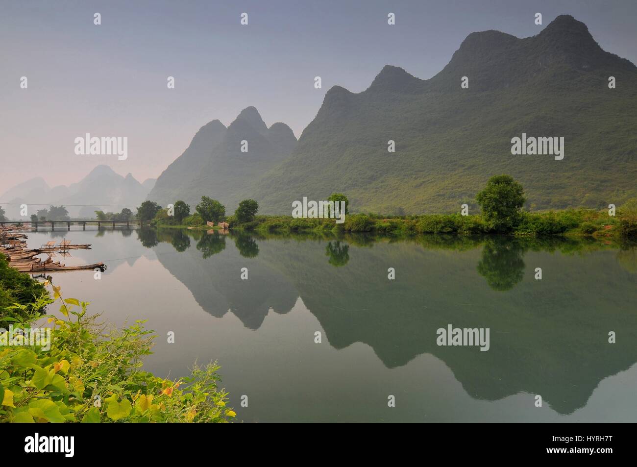 China, Guangxi Province, River Yulong River Stock Photo - Alamy
