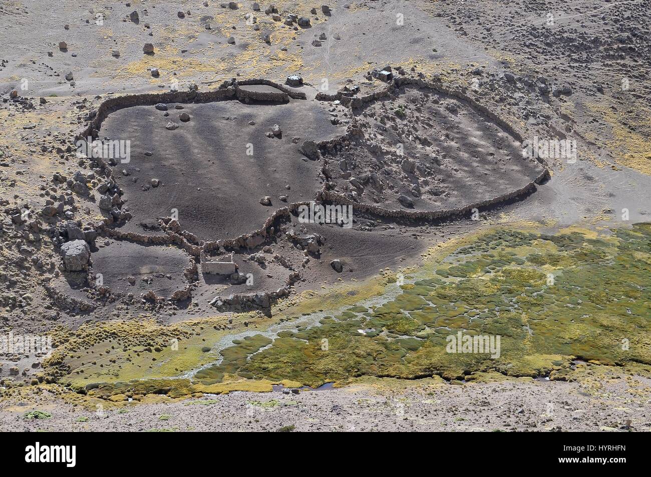 Peru, Colca Valley, Corral for Llamas and Alpacas Stock Photo - Alamy