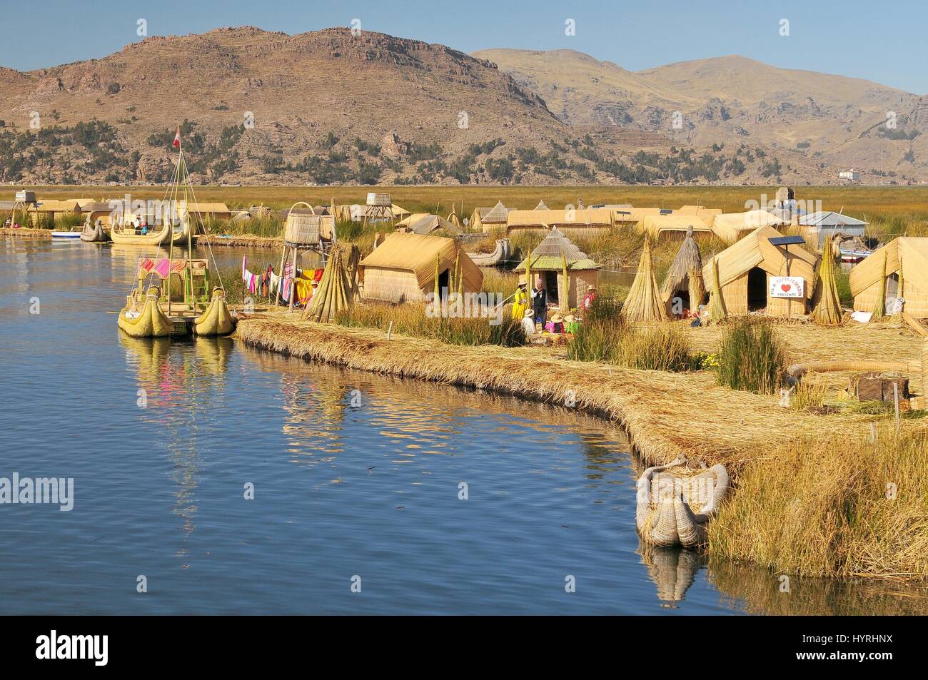 Peru, South America, Titicaca Lake, Uros Indian, Uros Ayamaras ...
