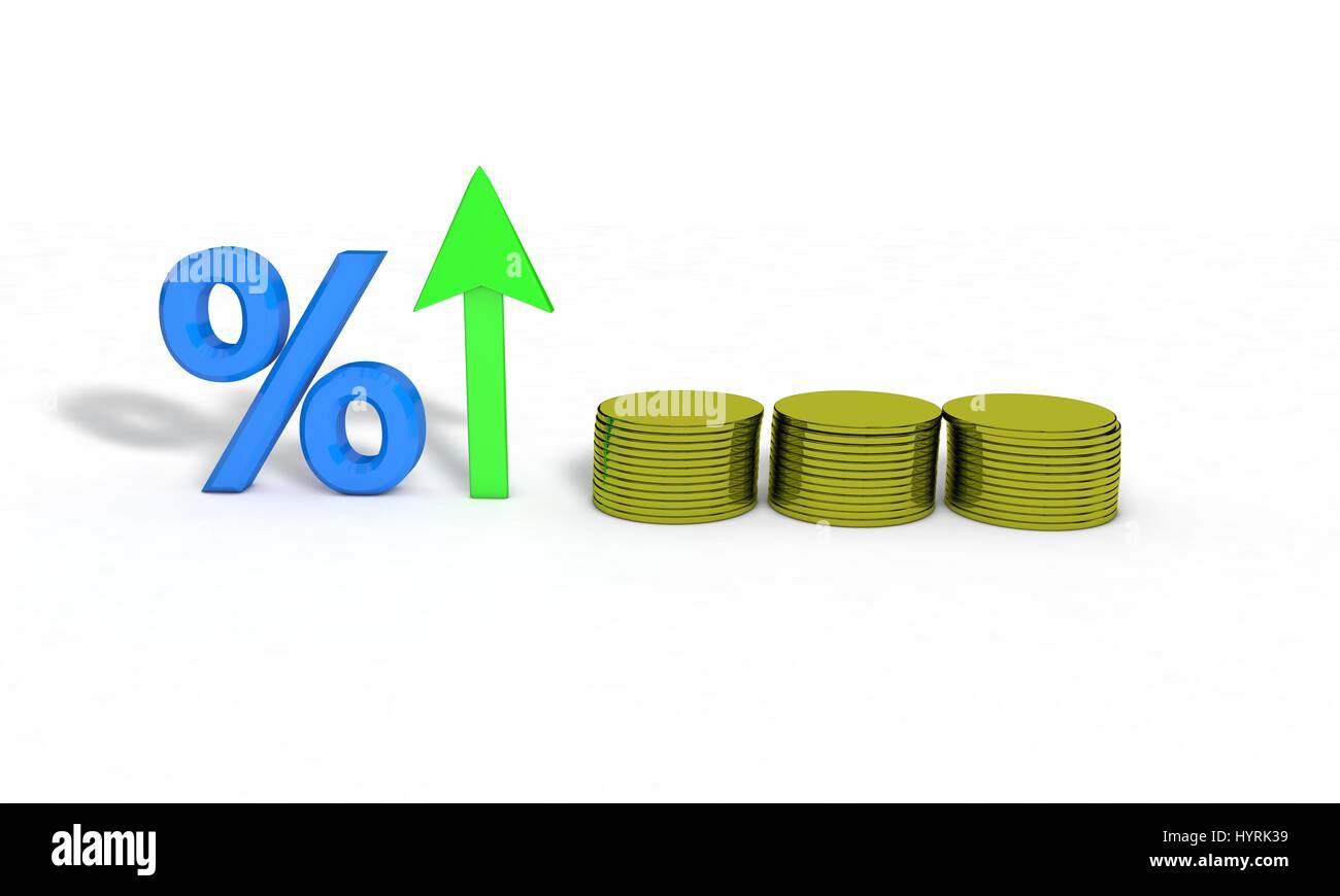 Percent increase concept, 3d render working Stock Photo - Alamy