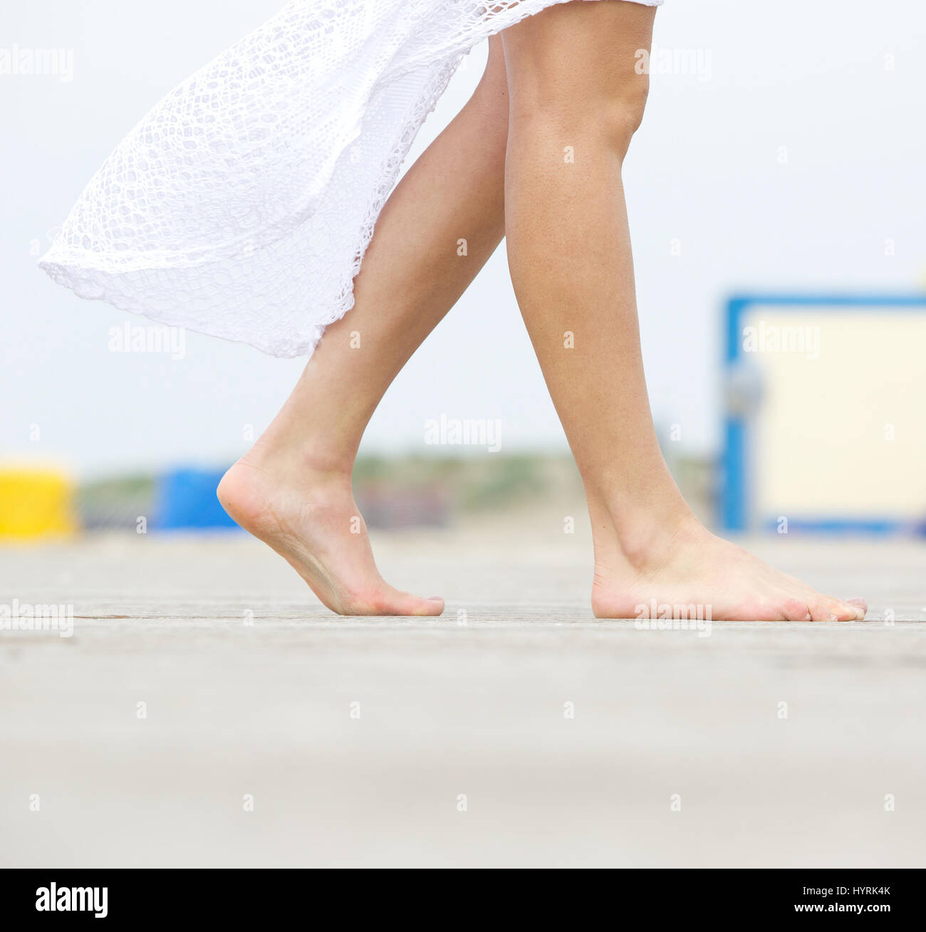 Close up barefoot girl standing hi-res stock photography and images - Alamy