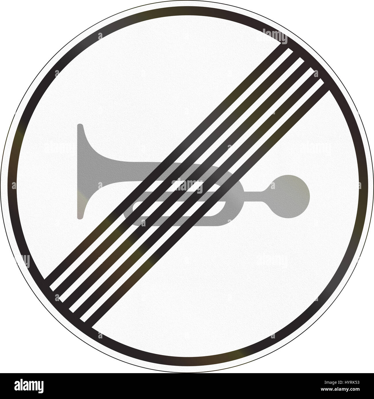 Road sign used in Malta - End of no honking Stock Photo - Alamy