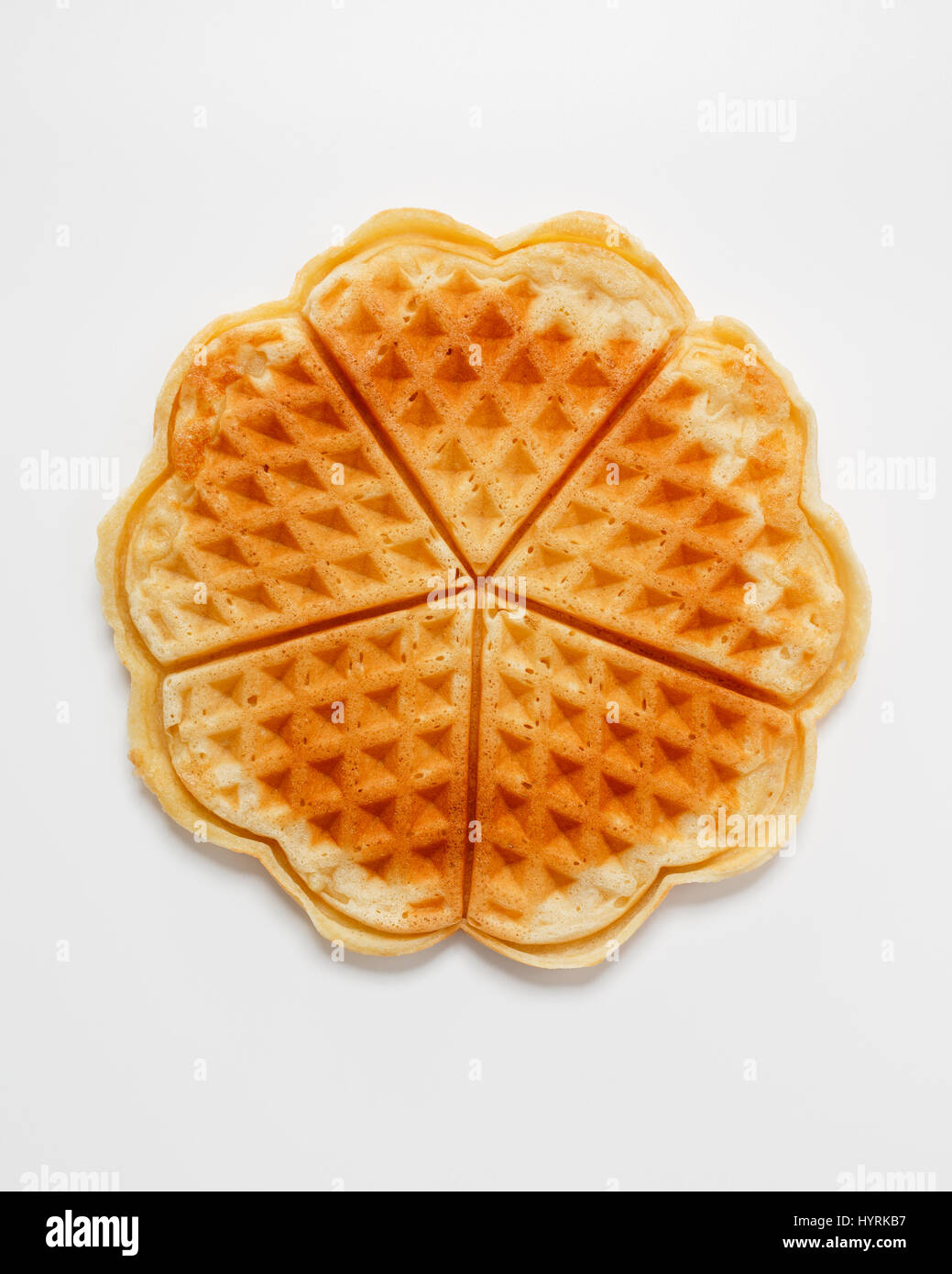 Belgian heart shaped waffle on white background Stock Photo - Alamy