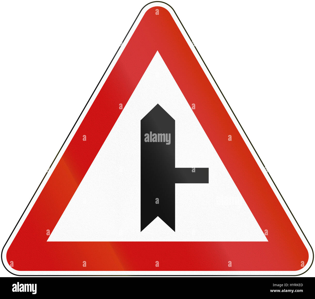 Croatian regulatory road sign - Intersection with priority Stock Photo ...