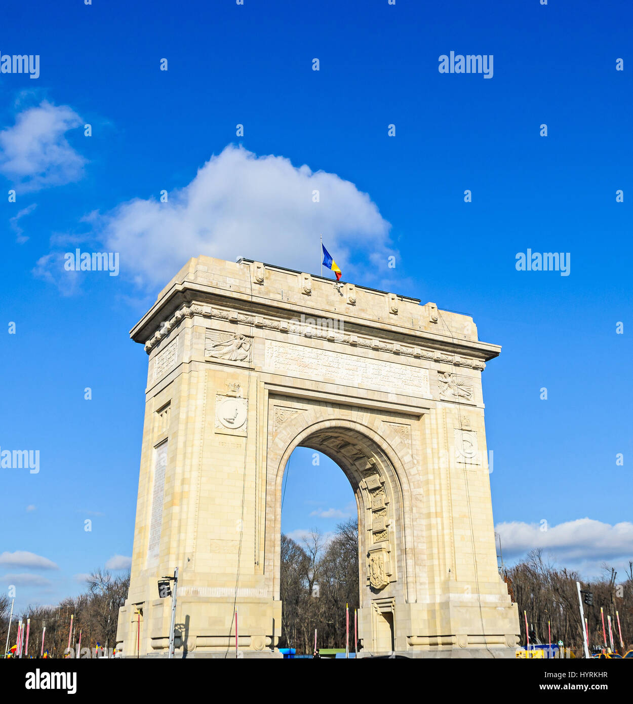 The Arch of Triumph (Arcul de Triumf) from Bucharest Romania, National ...