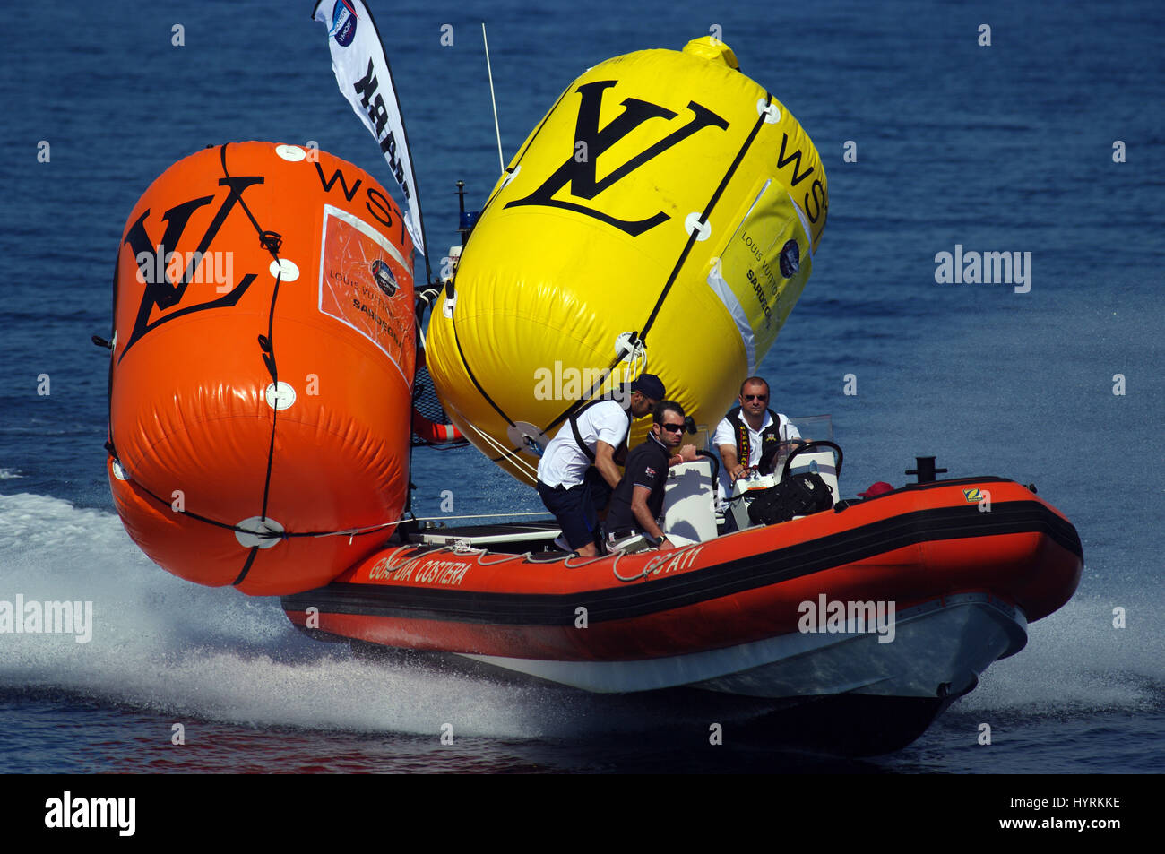 Italian Coast Guard inflatable boat Stock Photo - Alamy