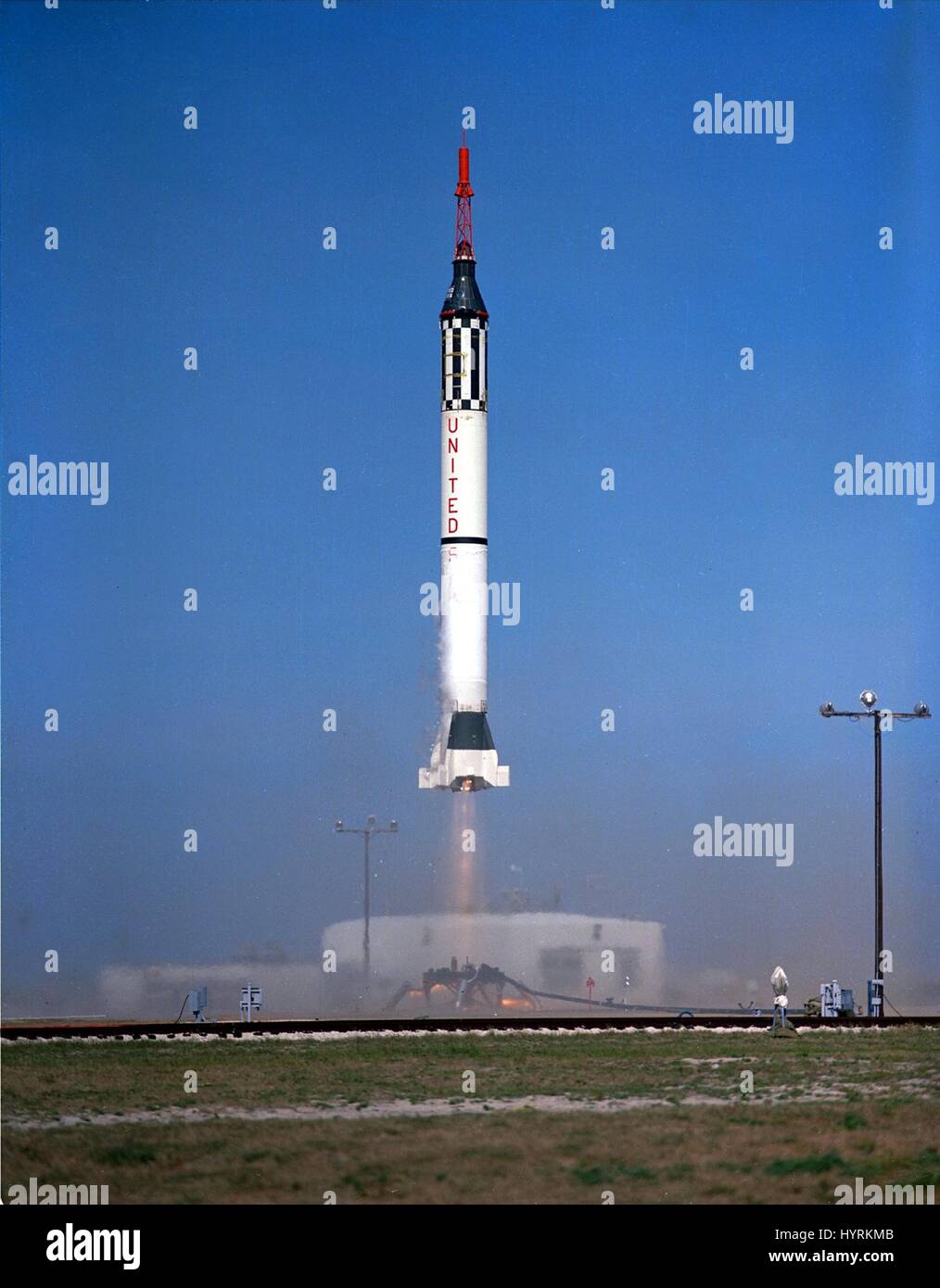 The NASA Mercury Redstone 2 (MR-2) launch vehicle takes off from the ...