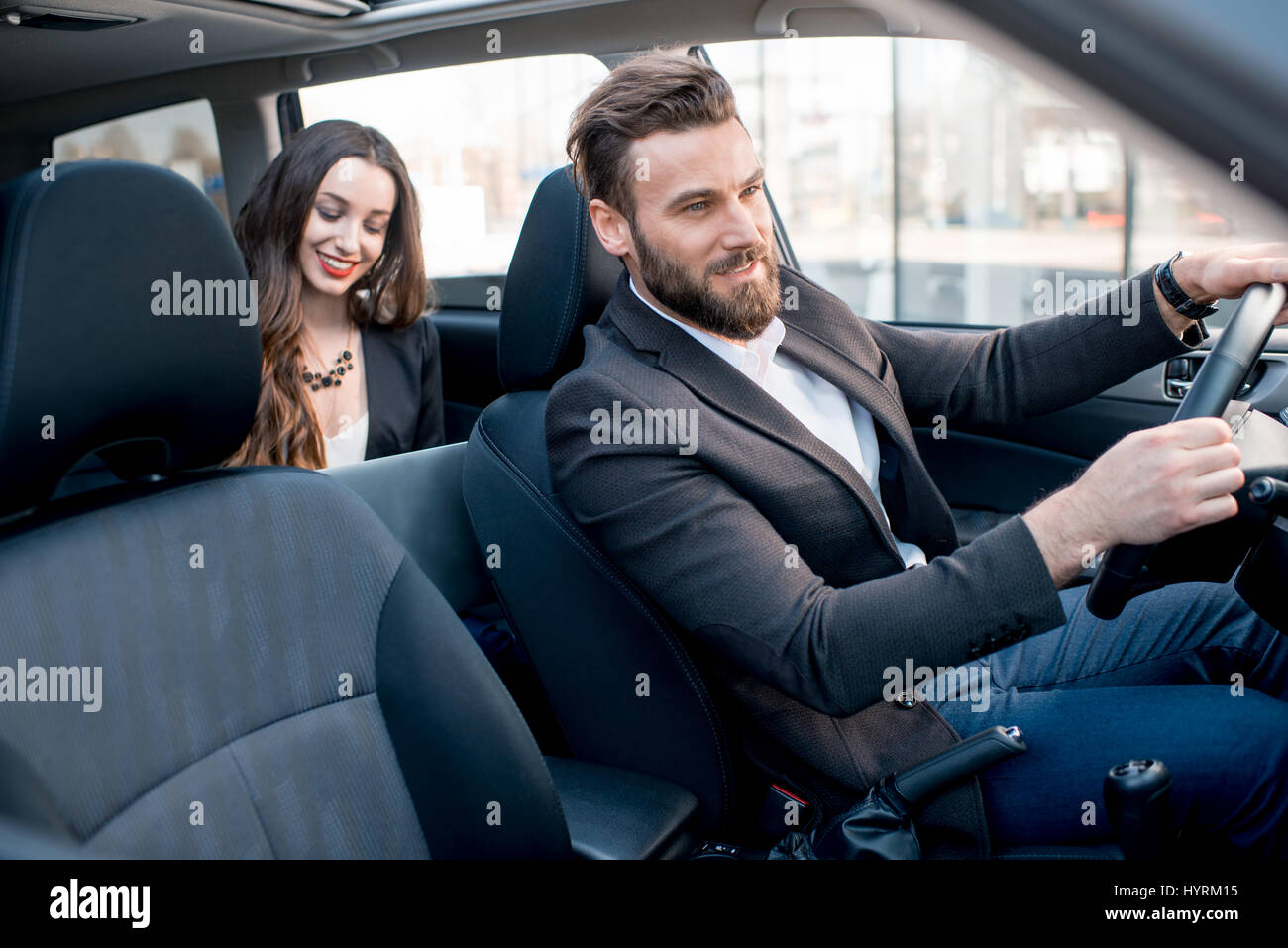Business people in the car Stock Photo - Alamy