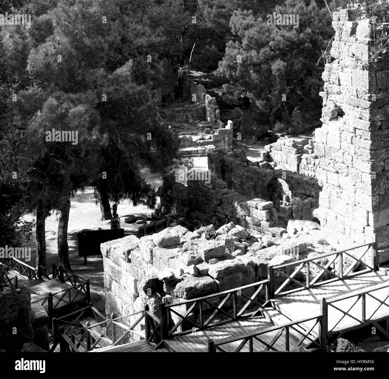 in phaselis temple turkey asia old ruined column and destroyed stone ...