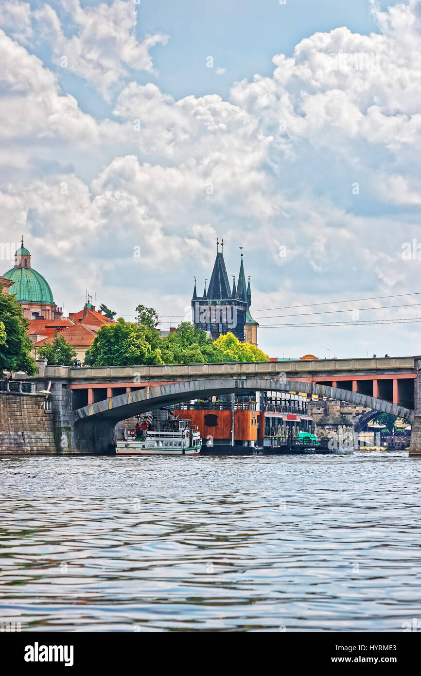 Prague riverside cross hi-res stock photography and images - Alamy