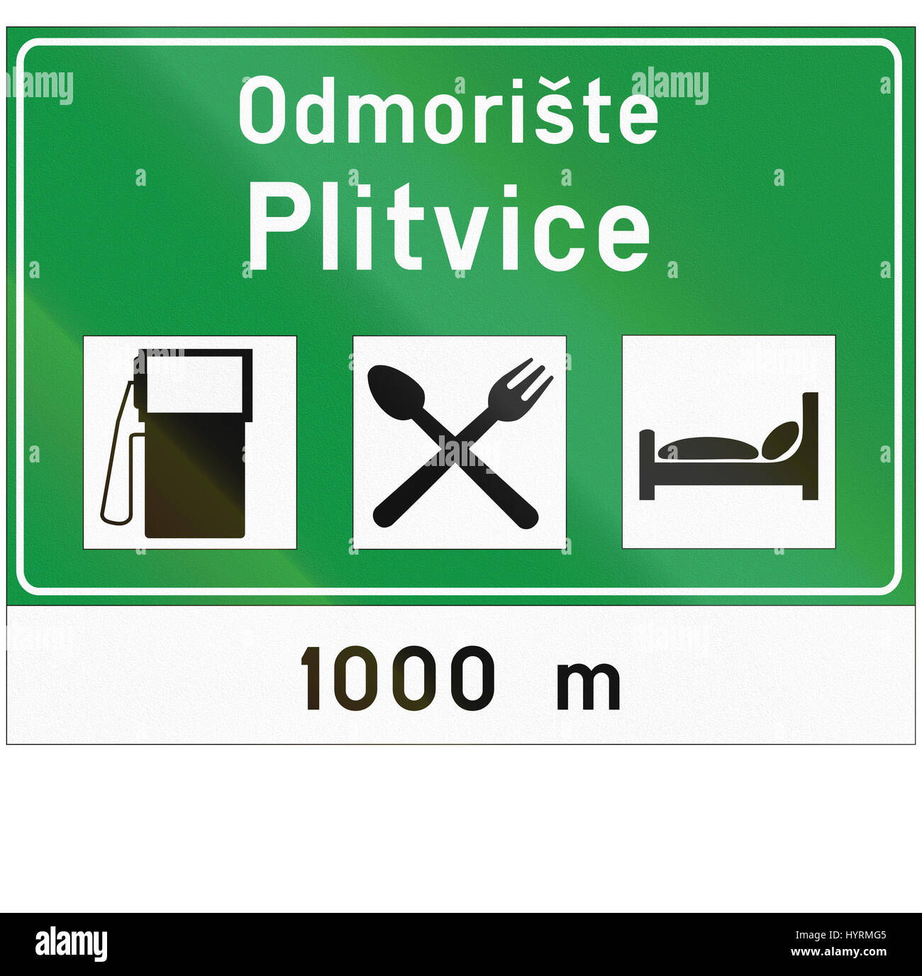 Information road sign used in Croatia - Odmoriste means lay-by Stock ...